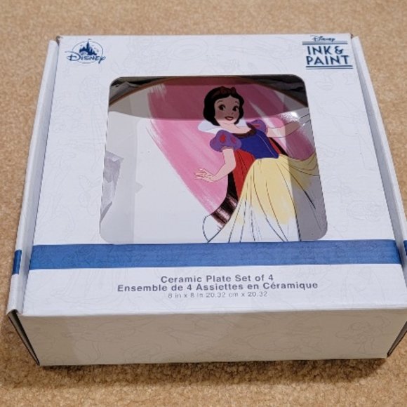 Disney | Dining | Disney Ink Paint Ceramic Set Of 4 Plates | Poshmark